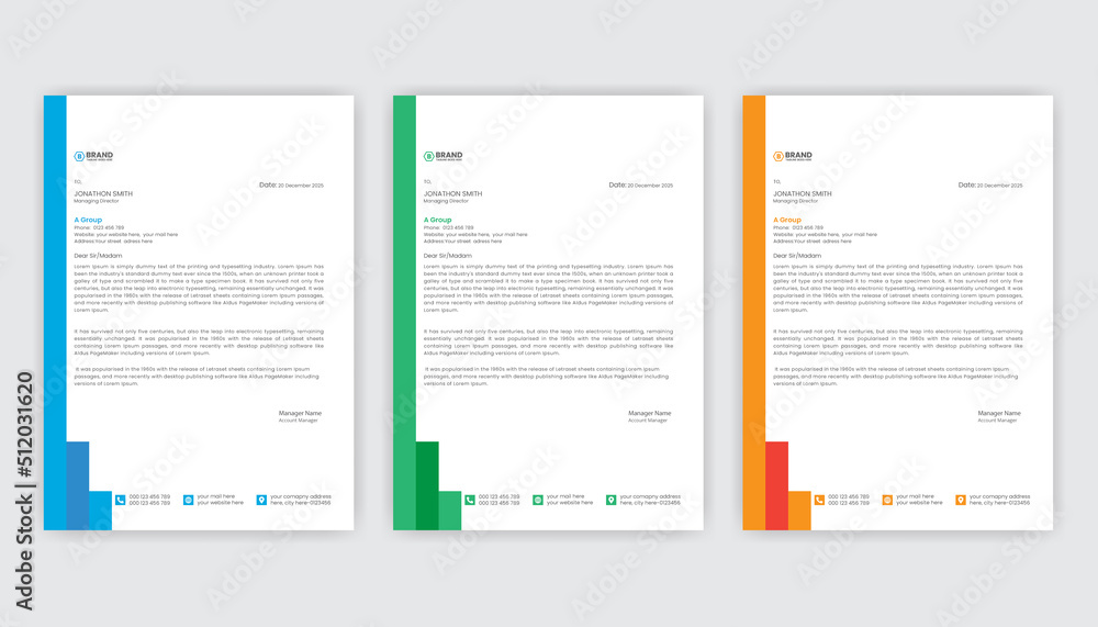 Professional clean modern and unique letterhead design template ...