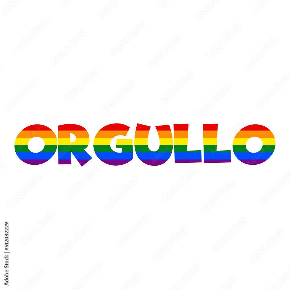 Vetor de Banner con texto manuscrito Orgullo en español con bandera ...