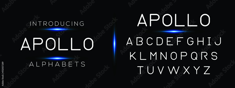 Vecteur Stock APOLLO line tech creative minimal monogram font. Tech ...