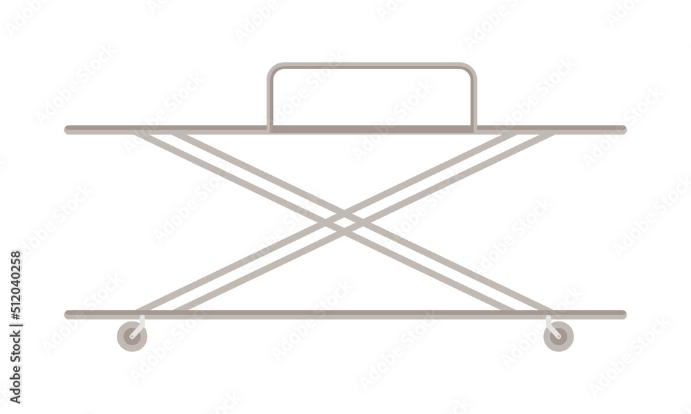 Gurney bed semi flat color vector object. Patient transportation ...