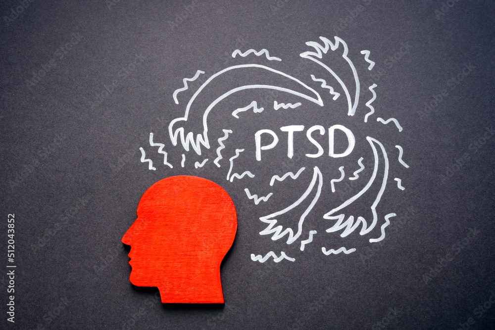 PTSD concept. Figurine of a head on a dark surface. Stock Photo | Adobe ...