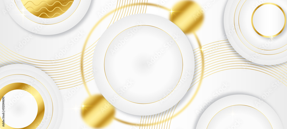 Modern white and gold abstract background. Abstract geometric shape ...