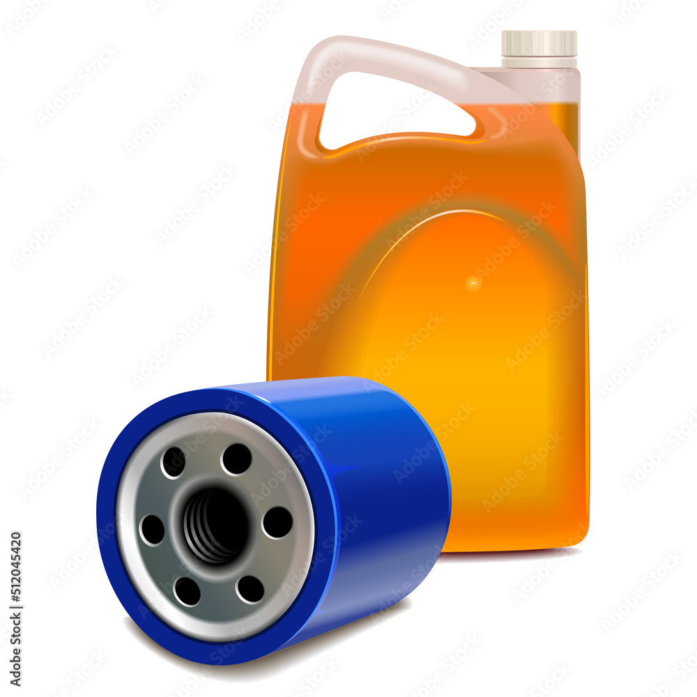 Vector Motor Oil with Filter Stock Vector | Adobe Stock