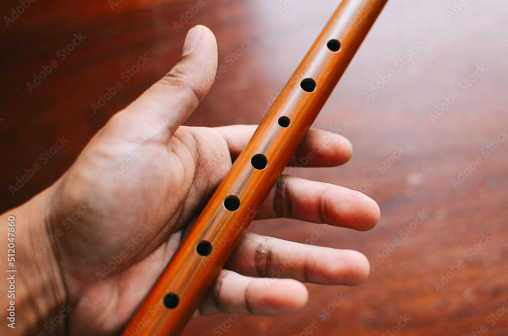 vintage wooden flute Stock Photo | Adobe Stock