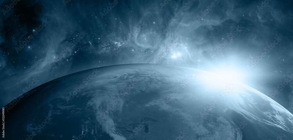 Planet Earth with a spectacular sunset "Elements of this image ...