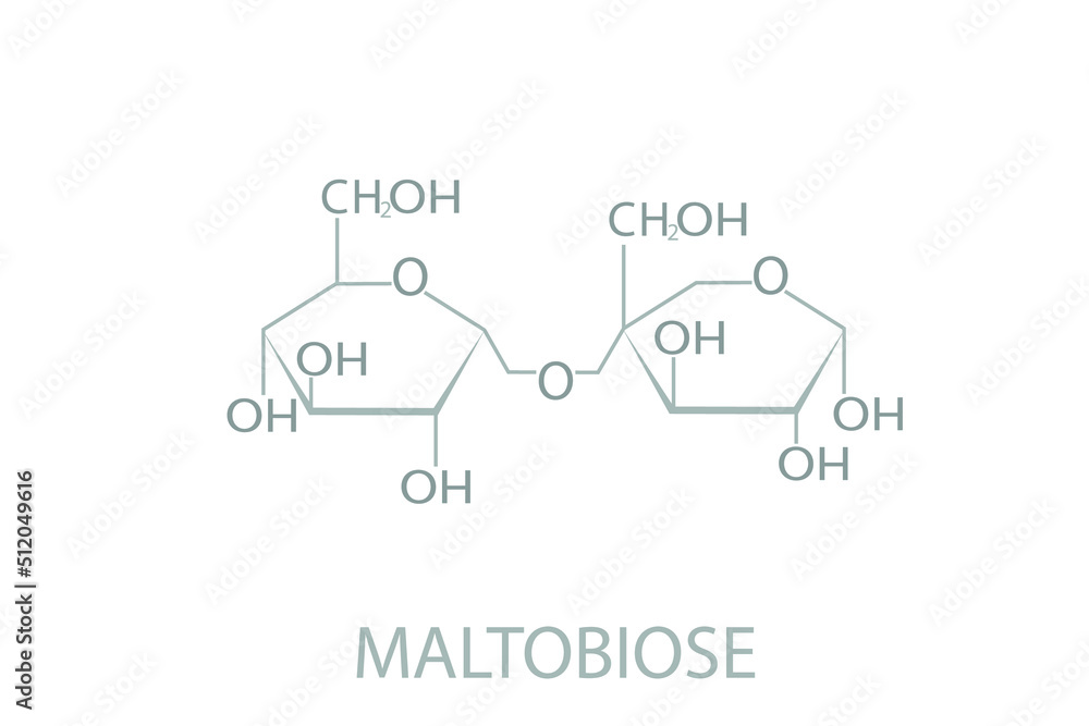 Maltose molecular skeletal chemical formula. Stock Vector | Adobe Stock