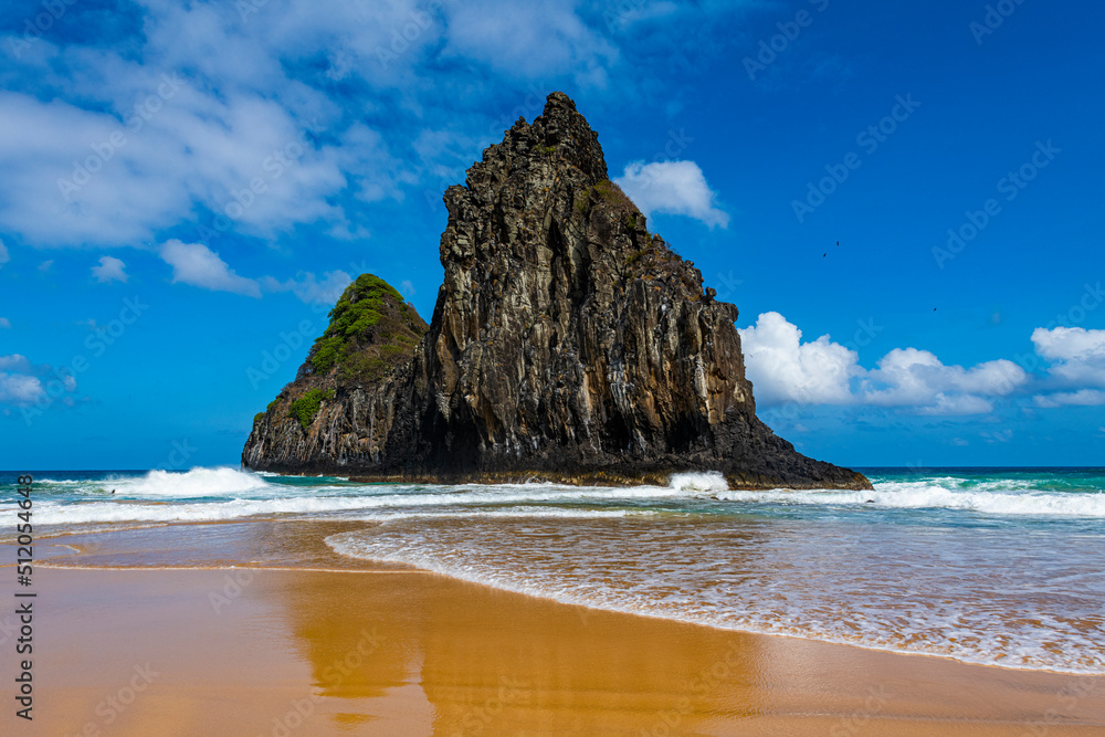 Two Brothers rocks on Cacimba do Padre beach, Fernando de Noronha ...