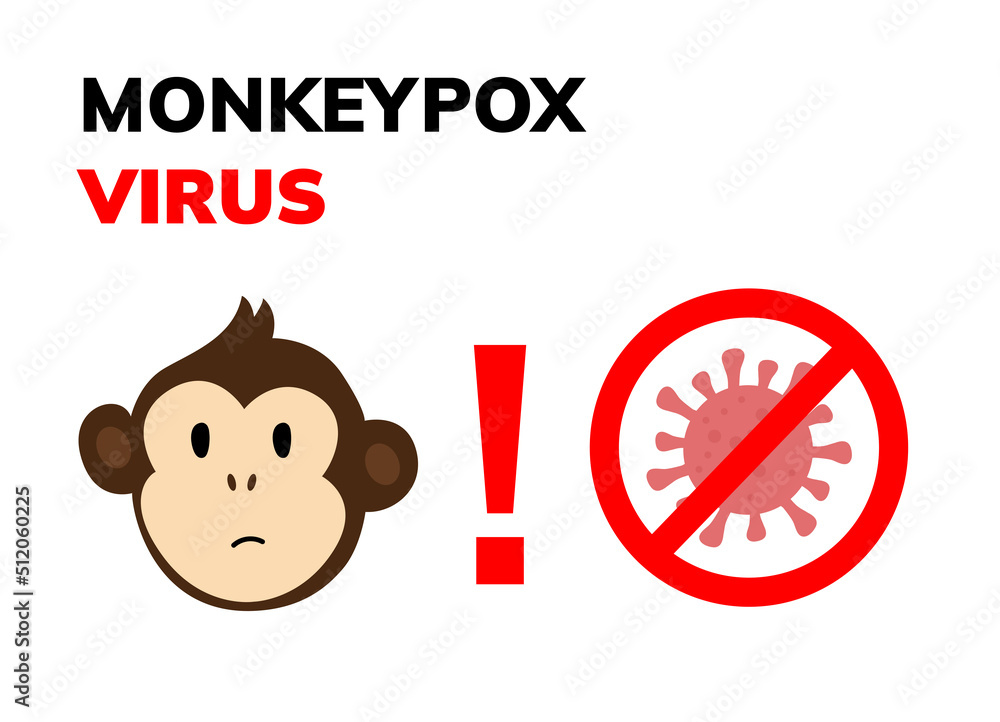 Monkeypox virus. Monkey face. Flat illustration. Medical illustration ...