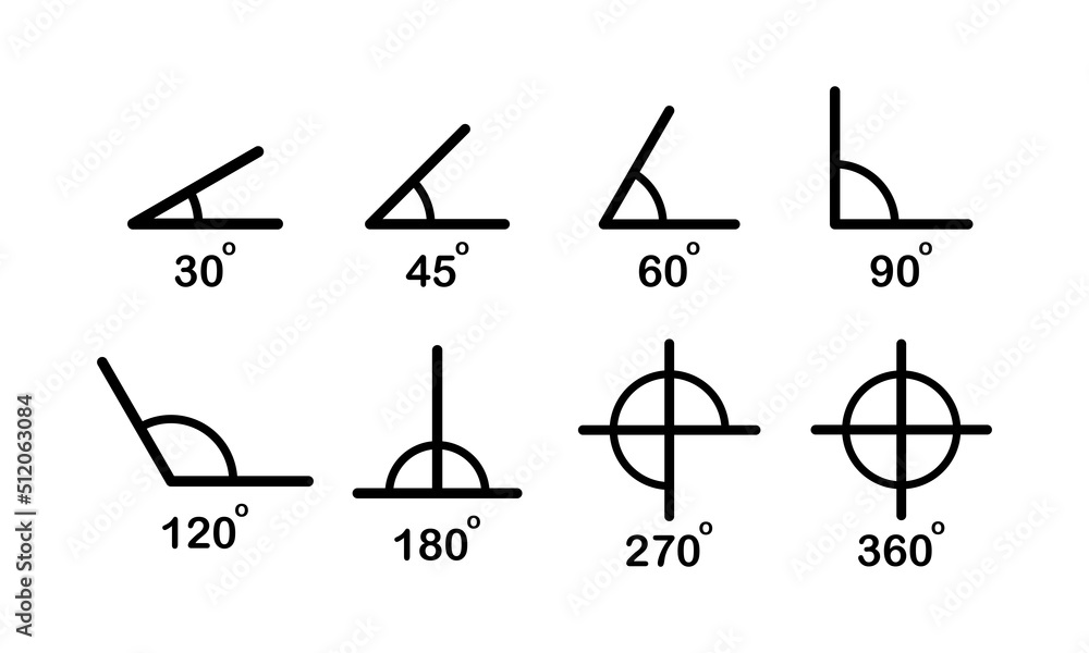 Maths object set icon. Obtuse, Geometry, acute, right and straight ...
