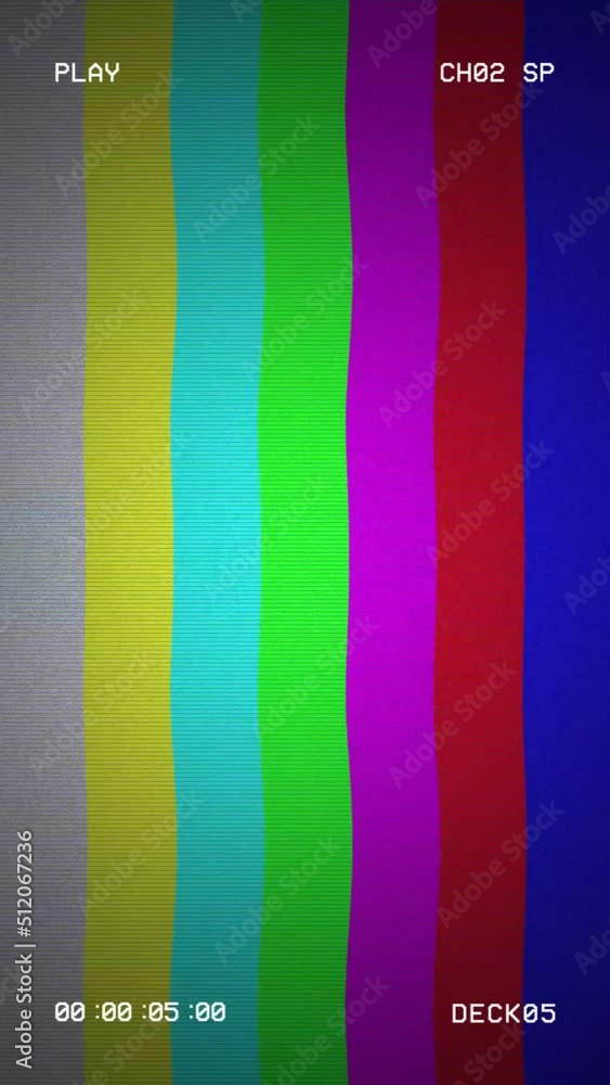 Vintage VHS (Video Home System) defects noise and artifacts effect ...