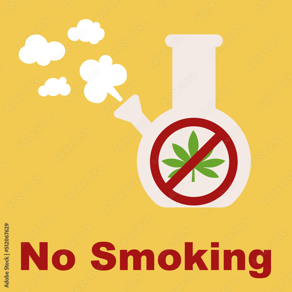 No smoking cannabis sign, recreation are not allow Stock Vector | Adobe ...
