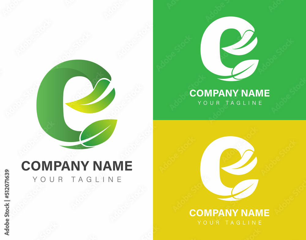 Eco Letter E Logo Stock Vector | Adobe Stock