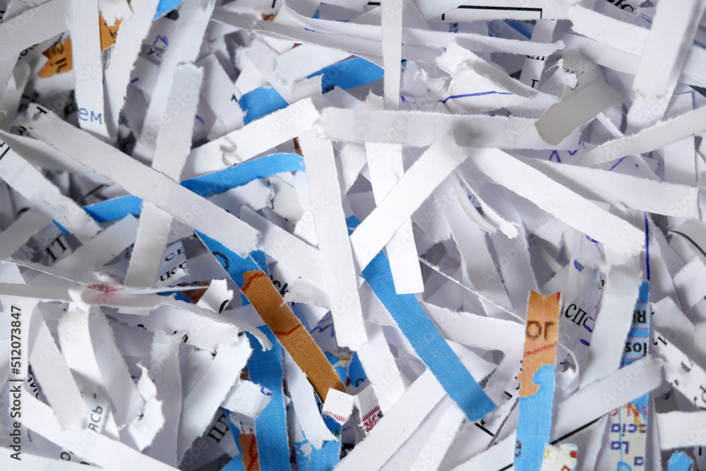 .Heap of white shredded papers background Stock Photo | Adobe Stock