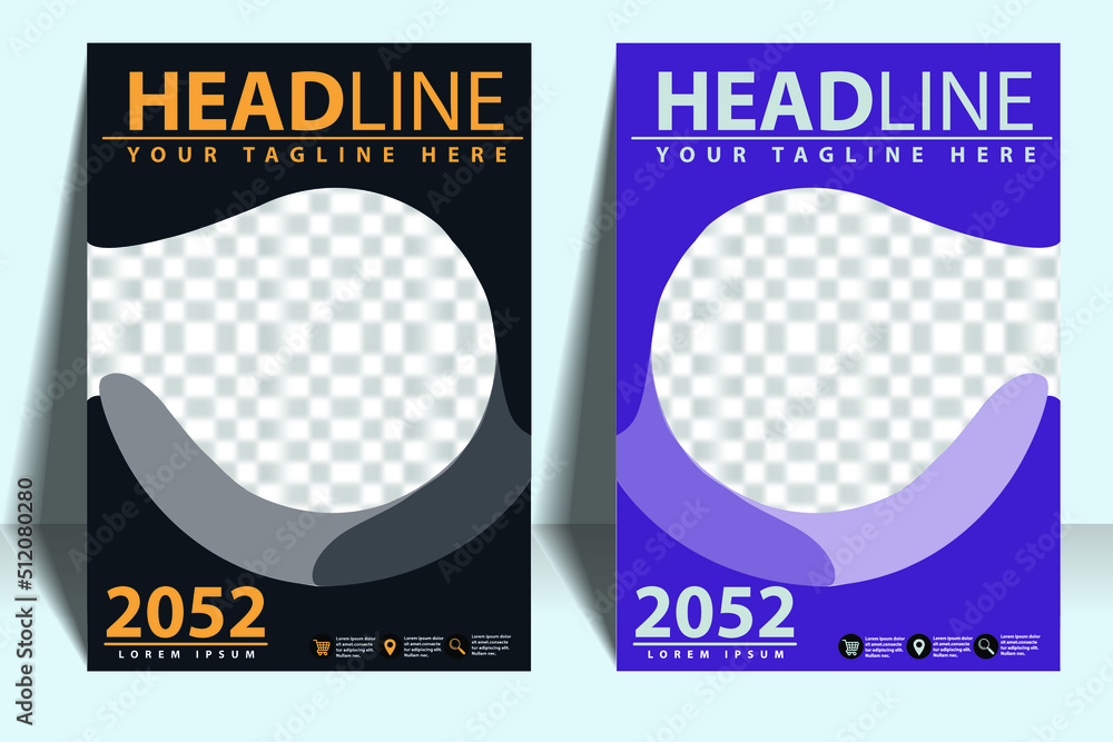 Póster Book Cover Page Design Template in A4 size – Cuadro para Pared ...