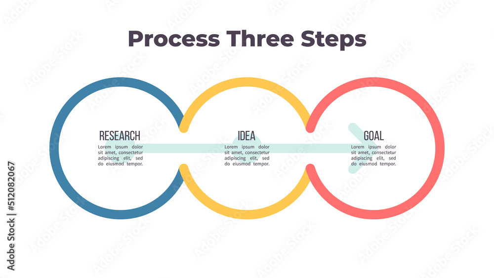 Business process. Timeline infographics with 3 steps, options, sections ...