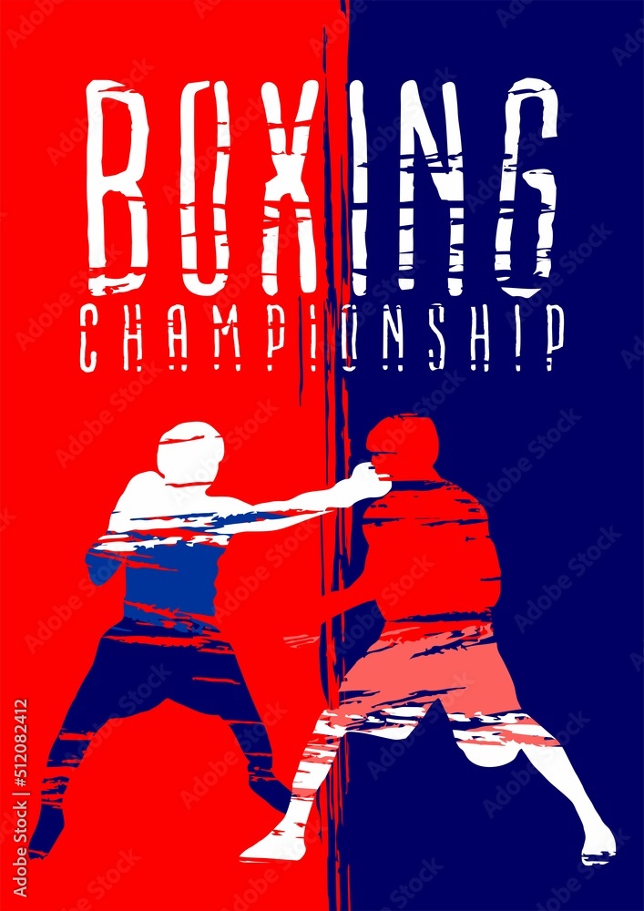 Vector illustration boxing, sport background in grunge style for ...