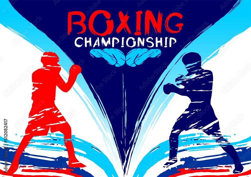 Vector illustration boxing, sport background in grunge style for ...