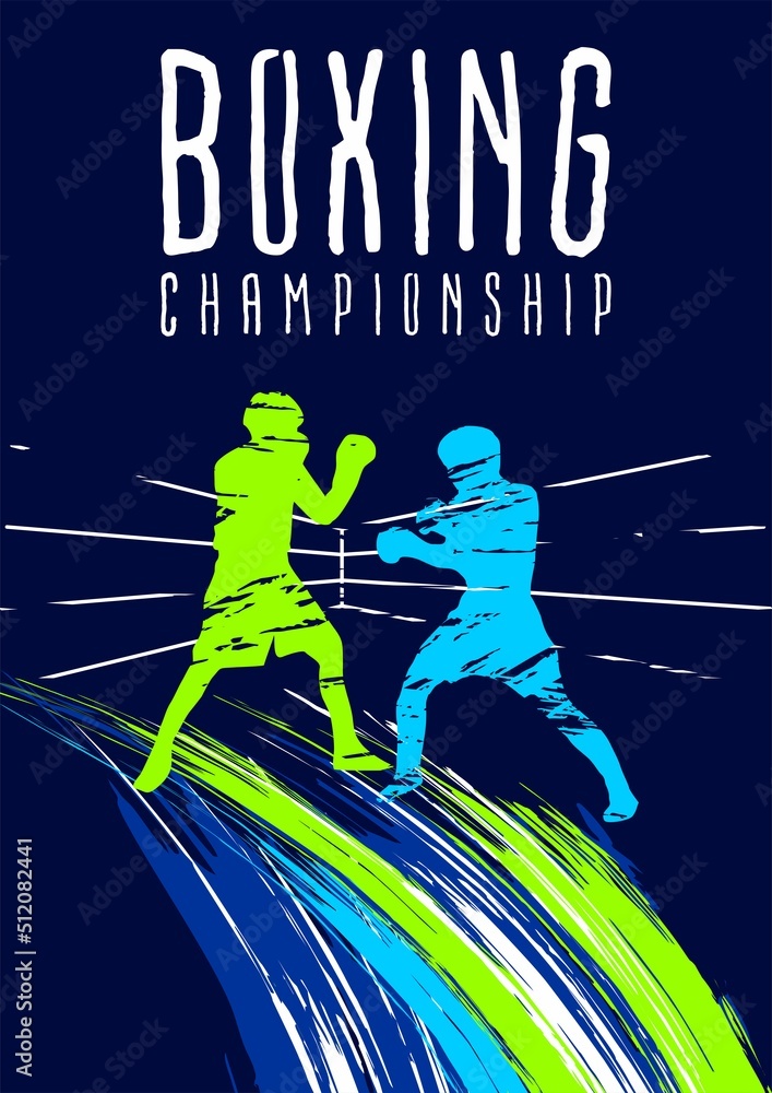 Vector illustration boxing, sport background in grunge style for ...