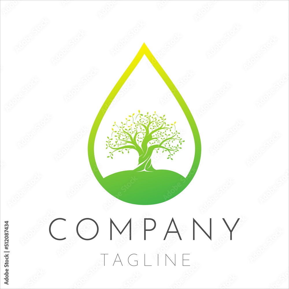 Green tree logo. Tree logo modern concept design, Abstract vibrant tree ...