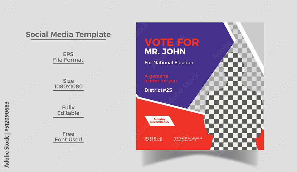 Election social media post design or Instagram post banner and square ...