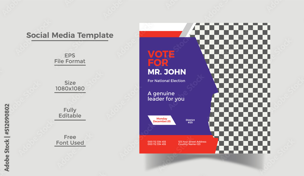 Election social media post design or Instagram post banner and square ...