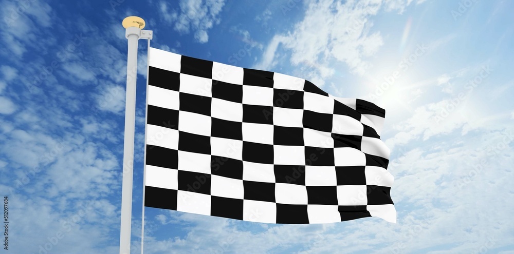 Amazing waving Checkered flag finishing. Realistic Animation, 4K UHD 25 ...