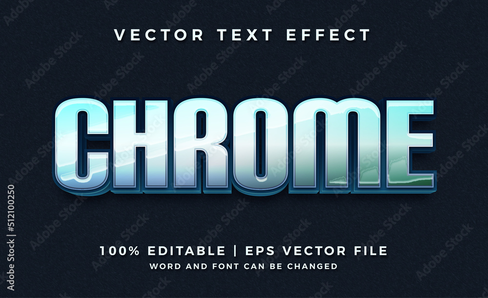 Chrome 3d logo style text effect template Stock Vector | Adobe Stock