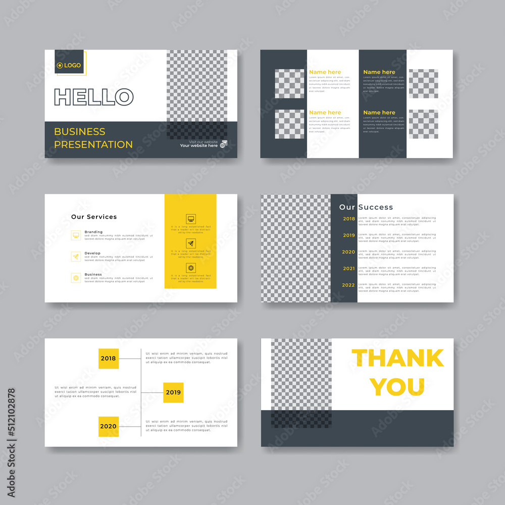 Business presentation slide corporate templates set. Use for modern ...