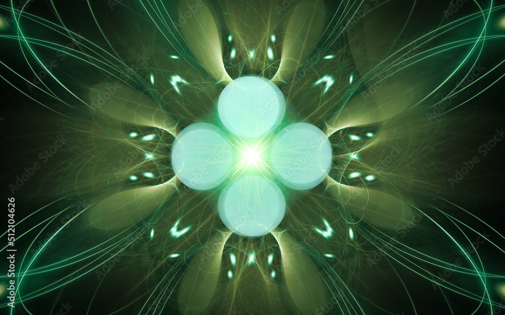 abstract illustration of a computer generated fantastic flower of ...