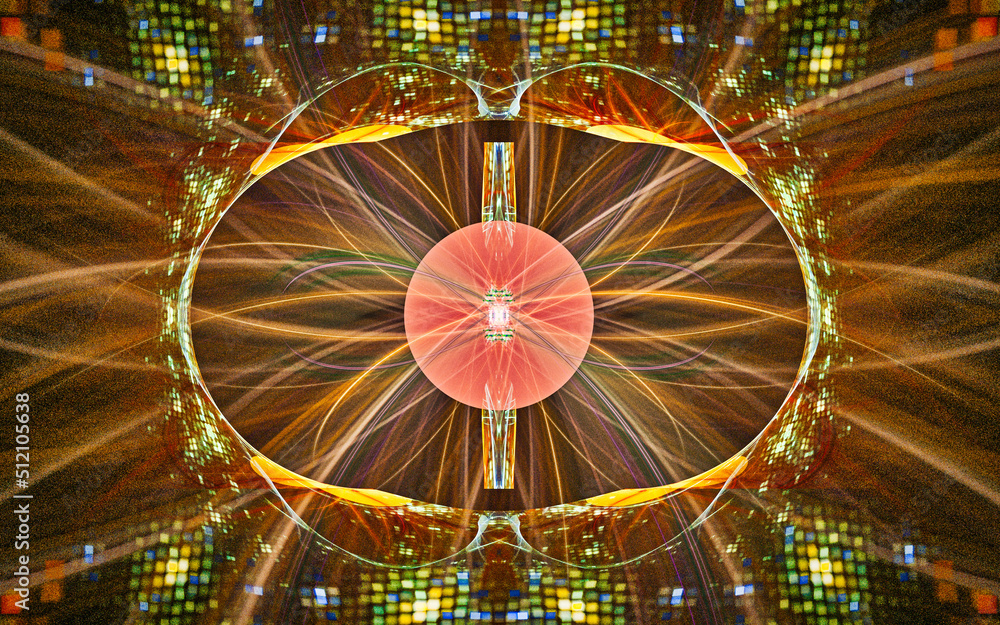 abstract illustration of a computer generated fantastic flower of ...