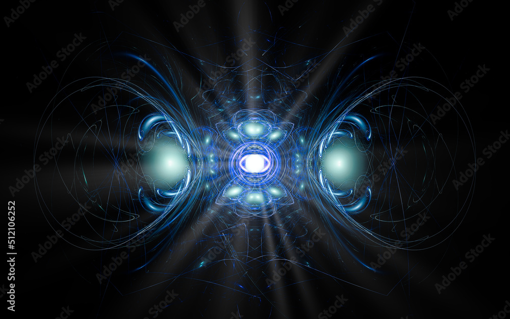 abstract illustration of a computer generated fantastic flower of ...