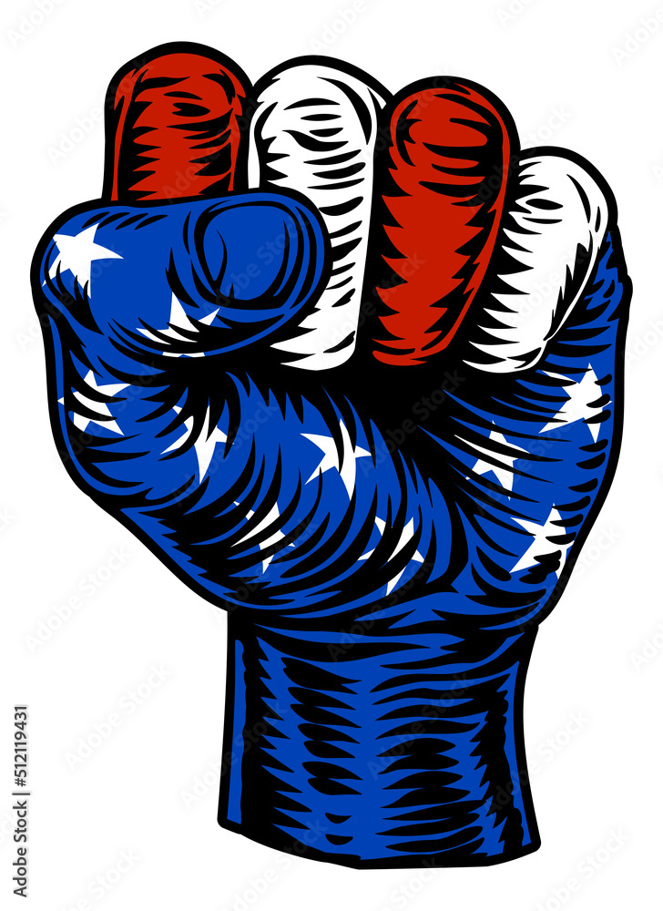 American Flag USA Fist Illustration Stock Vector | Adobe Stock