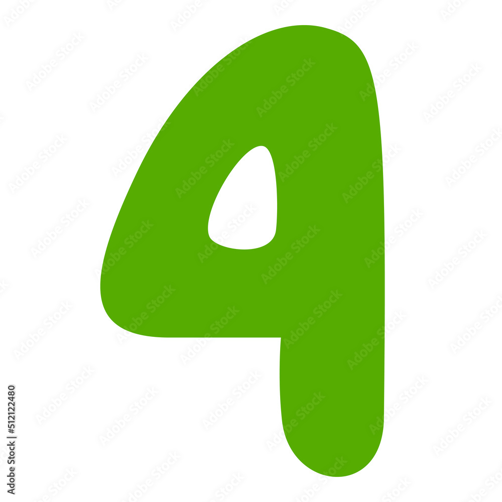 4, cartoon Arabic numerals. The ten digits of the Arabic numerals from ...