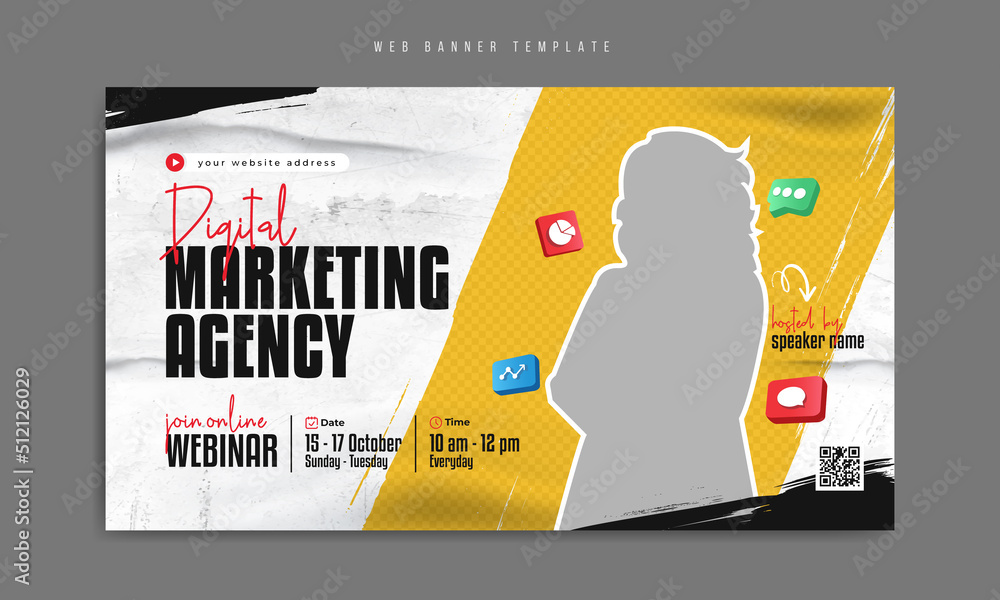 Digital marketing and corporate business online webinar web banner ...