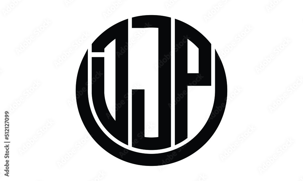 DJP shield in circle logo design vector template. letter mark, wordmark ...