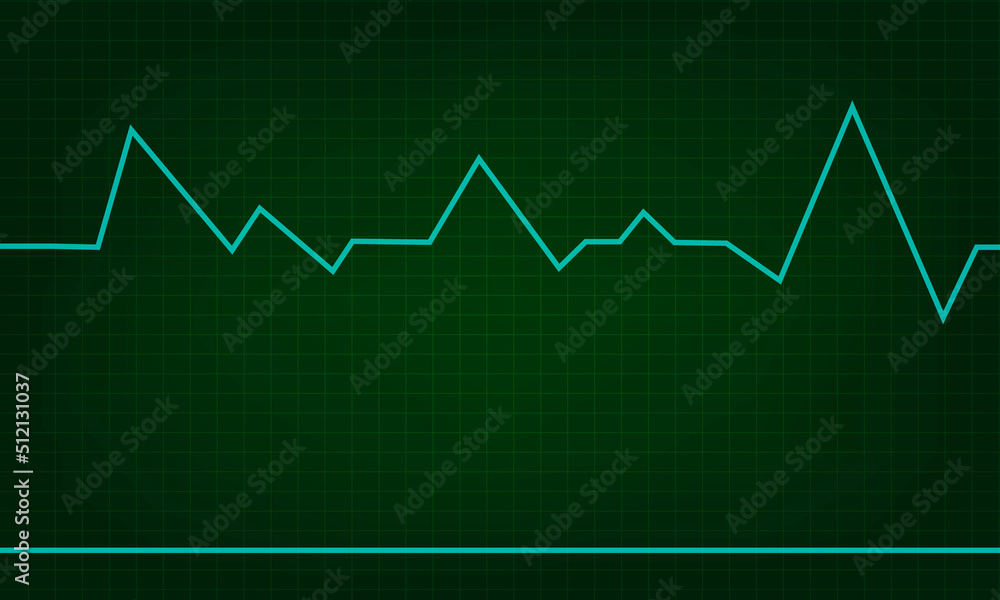 Up and down line vs straight line heartbeat concept background with ...