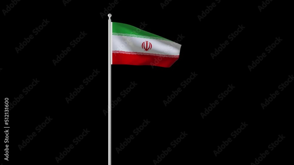 Iranian flag waving. Seamless 4k resolution animation of Iranian symbol ...