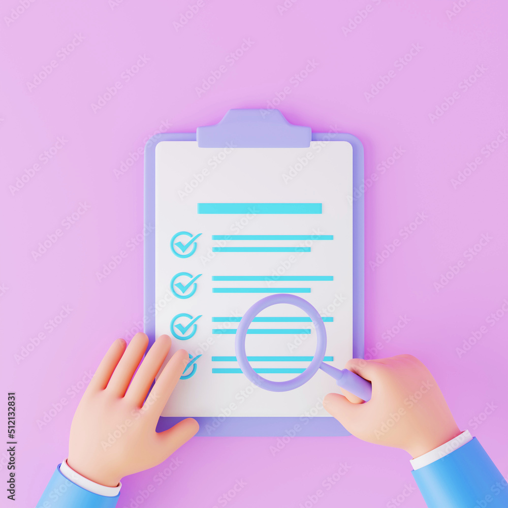 Cartoon Businessman checklist document and approval or signing contract ...