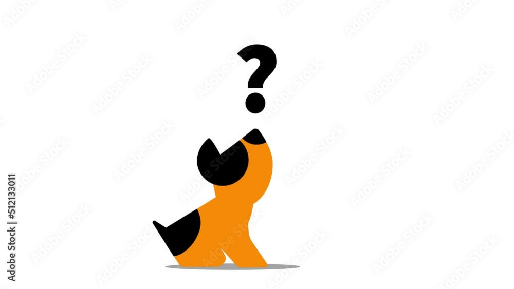 Question mark, question answer concept. 2d, animation, cartoon ...