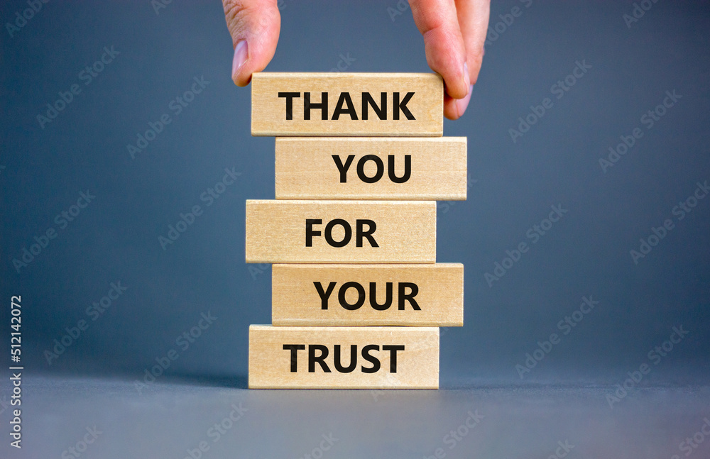 Thank you for trust symbol. Concept words Thank you for your trust on ...