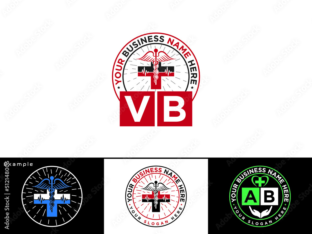 Colorful VB Logo Icon, Letter Vb bv Medical Logo Image Design For ...