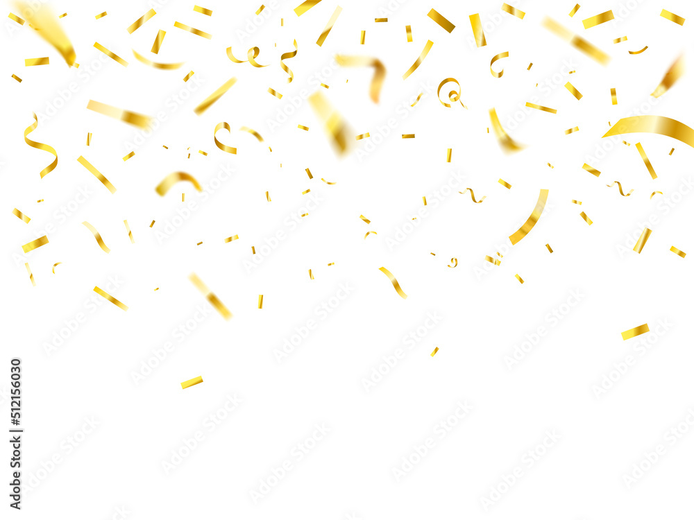 Gold shiny confetti Stock Illustration | Adobe Stock