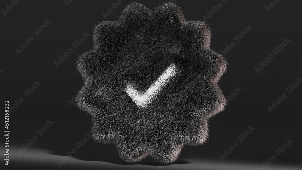3D realistic fur star verified icon. Instagram verified badge. Social ...