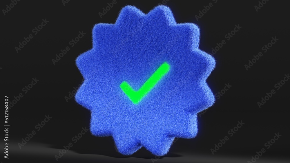 3D realistic fur star verified icon. Instagram verified badge. Social ...