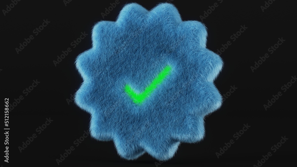 3D realistic fur star verified icon. Instagram verified badge. Social ...