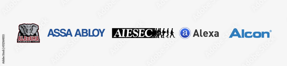 Alexa logo, AIESEC logo, Alabama Crimson Tide logo, Alcon logo, Assa ...