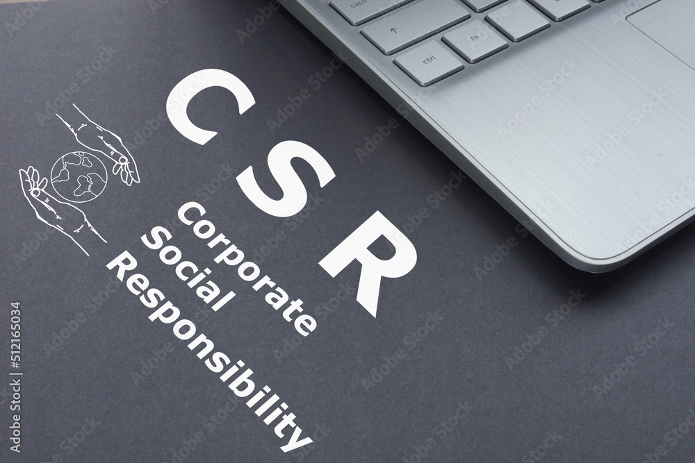 Corporate Social Responsibility CSR is shown using the text Stock Photo ...