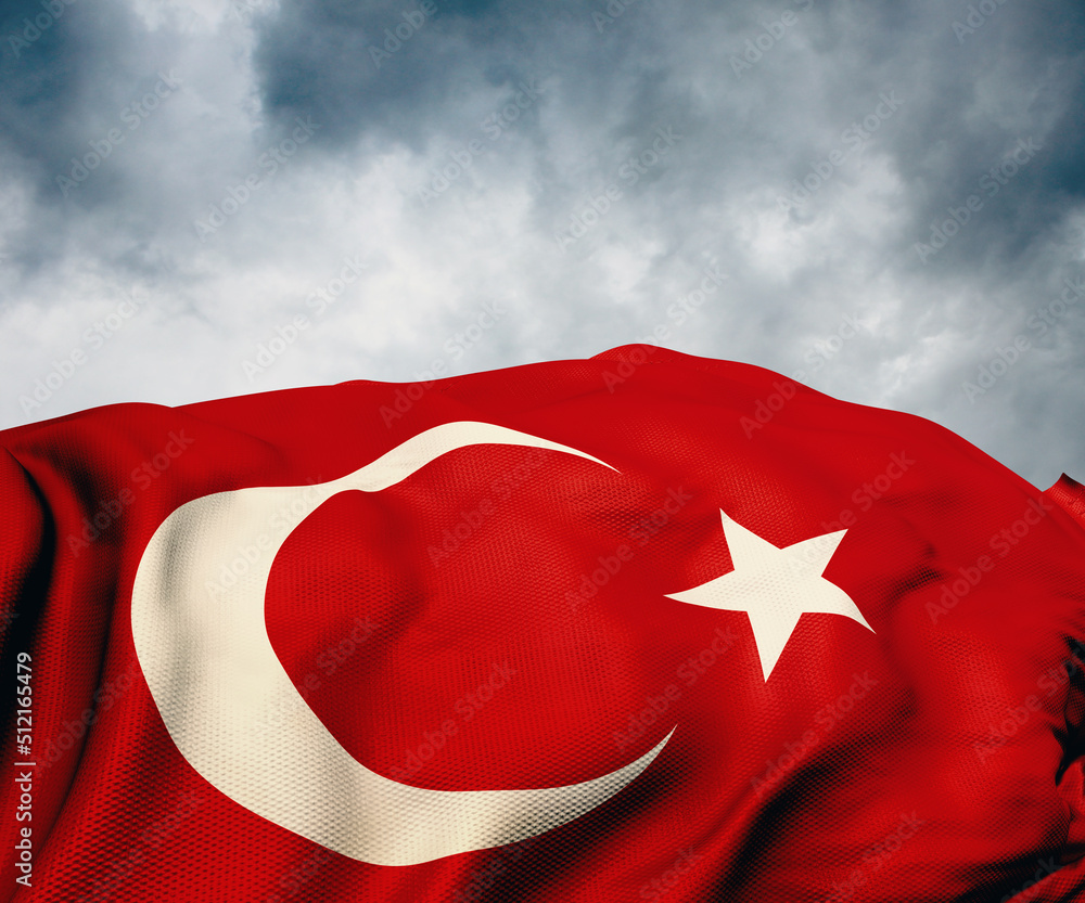 Turkish Flag, Turkish State 3D Flag Study Stock Photo | Adobe Stock