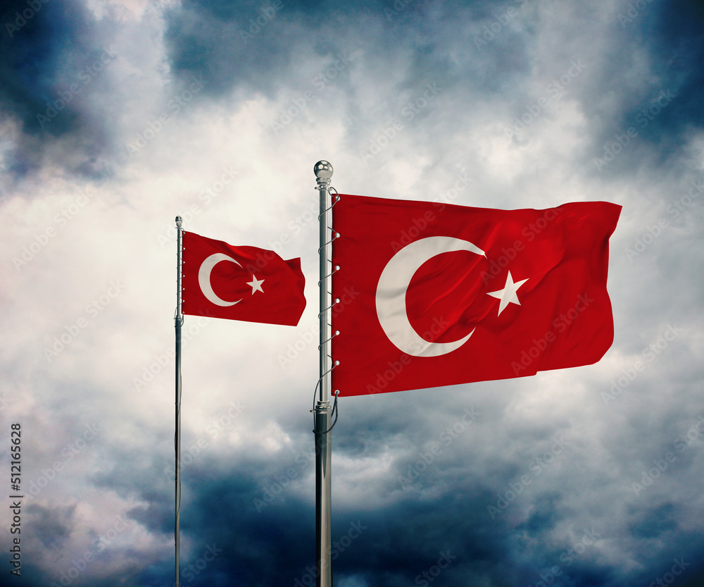 Turkish Flag, Turkish State 3D Flag Study Stock Photo | Adobe Stock