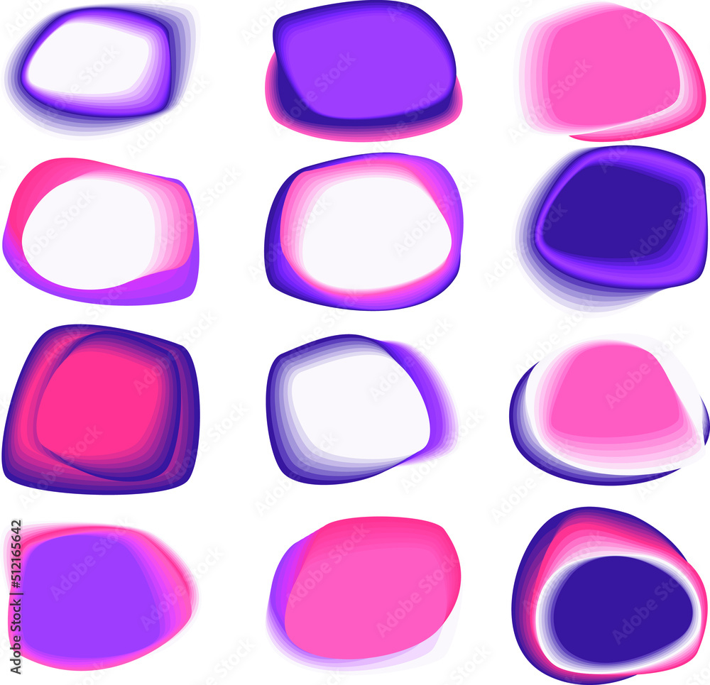 Vector Shapes Set. Fluid Wavy Dynamic Background. Geometric Fluid Frame ...